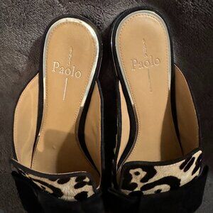 Paolo | Shoes | Linea Paolo Real Fur Printed Calf Hair Mules Size 8m ...